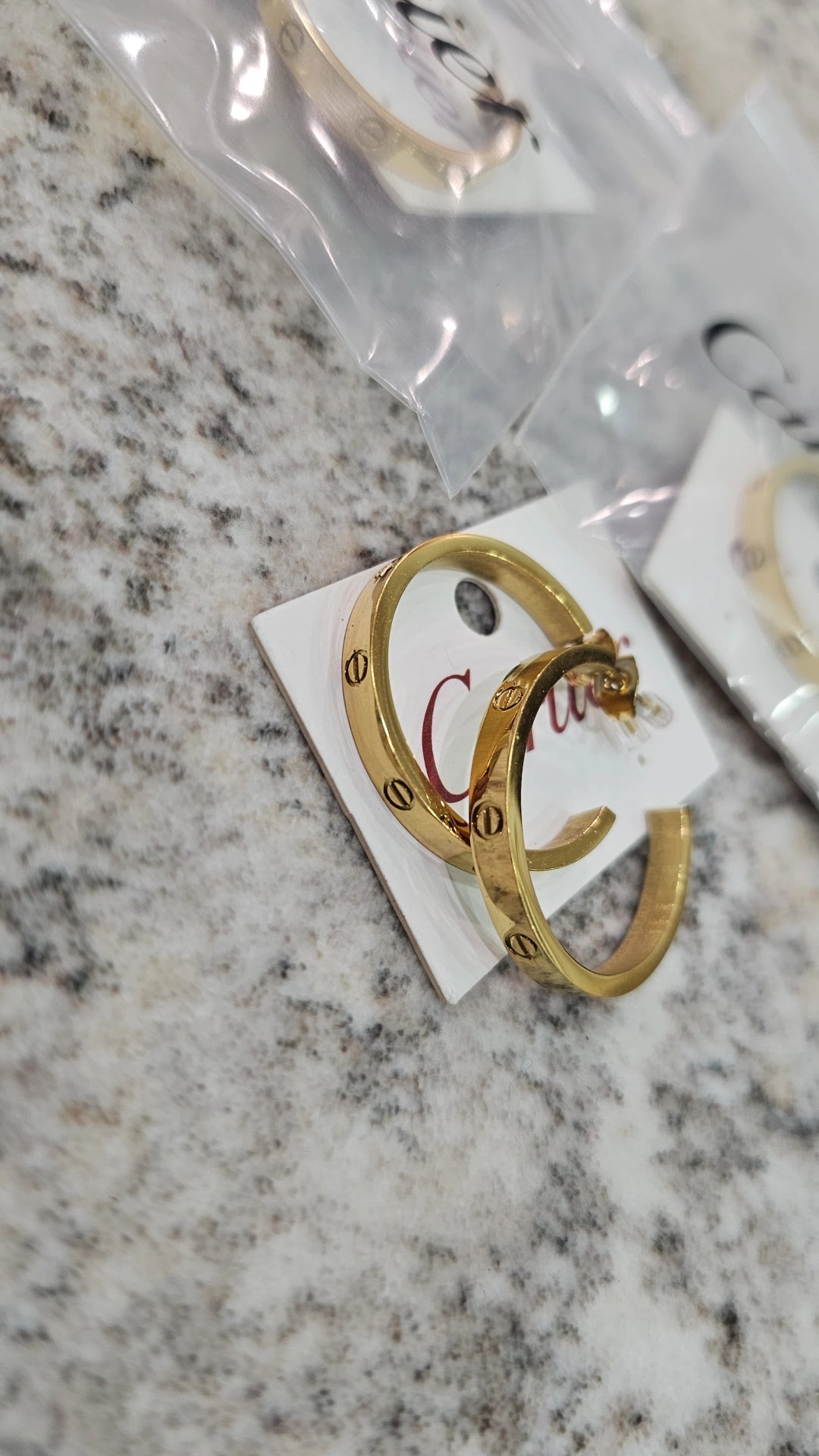 Miss C Gold plated hoops earrings – Barmir Collection